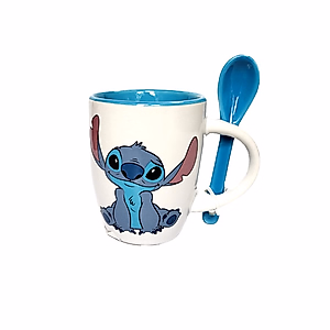 Disney Lilo & Stitch Espresso Cup with Spoon | BPA-Free Small Coffee Cup For Espresso | Caffeine, Beverages, Home & Kitchen Essentials | Cute Gifts and Collectibles