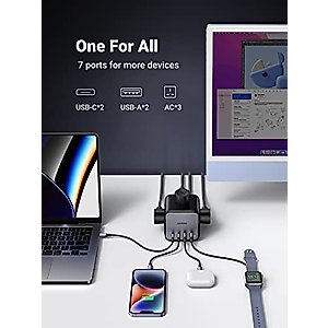 UGREEN 65W Charging Station, DigiNest Cube GaN 7-in-1 USB C Power Strip for Home and Office with 6ft Extension Cord, 3 Outlets, 2 USB C, 2 USB A, Compatible with iPhone 14, Galaxy S23, iPad, MacBook