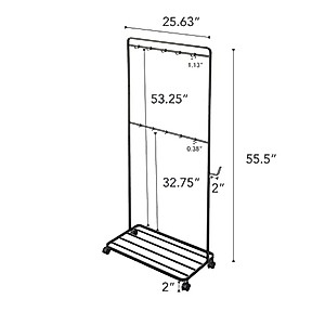 Yamazaki Home Tower Rolling Supplies Rack closet storage and organization systems, One Size, Black