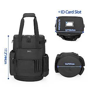 GOBUROS Baseball Ball Bucket Bag with Large Capacity, Baseball Coach Bag with Anti-Slip EVA Bottom, Softball Ball Bag with Large Space for Bat, Gloves, Scoreboards and Other Accessories