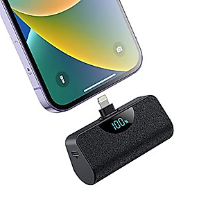 Small Portable Charger 5200mAh,Upgraded Ultra-Compact 15W PD Fast Charging Power Bank Smart LCD Display Cute Battery Pack Compatible with iPhone 14/14 Pro Max/13/13 Pro/12/12 Pro/11/XR/X/8/7 and More