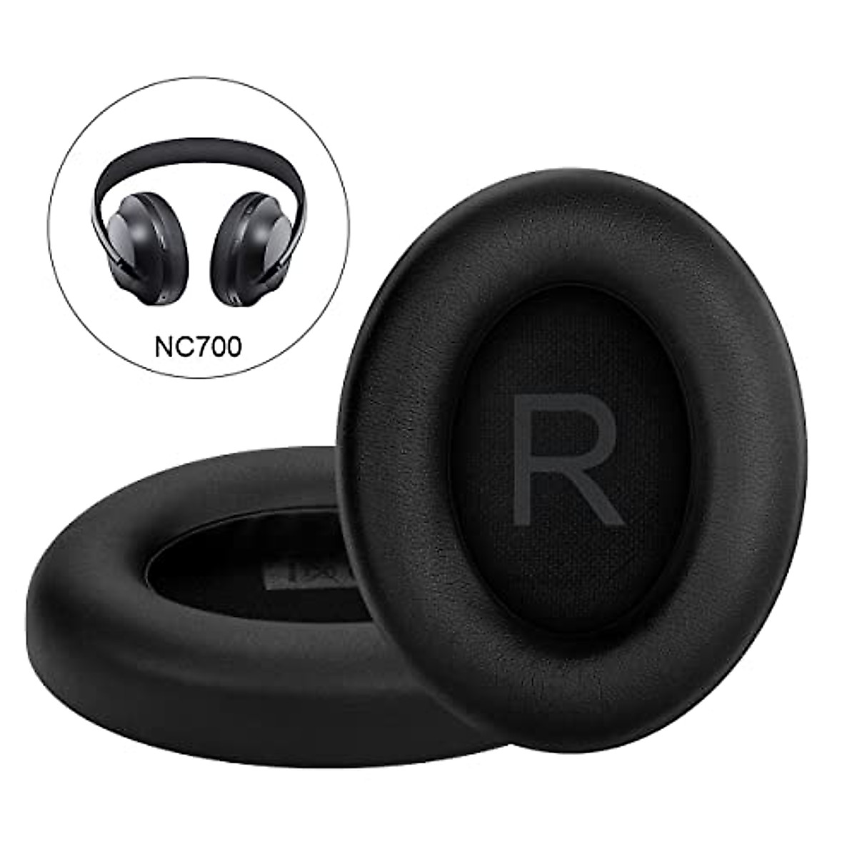 ELZO Replacement Earpads Compatible for Bose NC700/Bose QuietComfort Ultra, Premium Softer Leather Cushions, High-Density Noise Cancelling Foam (Black)