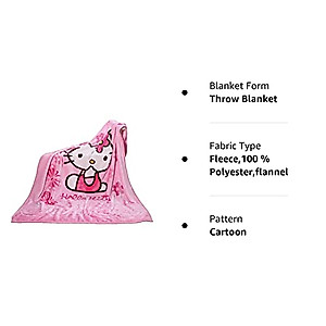 Cartoon Printing Throw for Kids & Adults, 40inx55in, All Seasons Flannel Fleece, Soft & Warm Plush Blankets for Couch Sofa Bed Camping Travel (Pink)