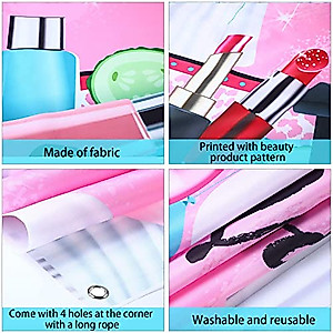 Spa Party Decorations for Girls, 71 x 43 Inch, Sweet Pink Backdrop Princess Makeup Birthday Photography Background Photo Booth Banner for Spa Day Make up Theme Party Decorations