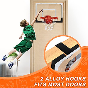 Jugana Indoor Basketball Hoop for Kids Adults, Mini Basketball Hoop for Door & Wall with 4 Balls Room Basketball Hoop Over The Door Mini Hoop Basketball Toys for Kids Boys 3 4 5 67 8 9 10 11 12