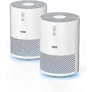 TOPPIN HEPA Air Purifiers for Home with UV Light Fragrance Sponge 2pcs Pet Hair Dander Pollen Smoke Dust Airborne Contaminants Odors Home Air Cleaner with Filter Night Light