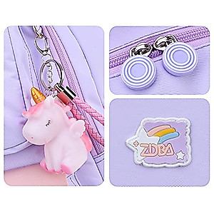 Pink Unicorn Backpack For Girls, Large Capacity Waterproof Bookbag Multifunction Casual Daypack Laptop Travel Bag For Teens