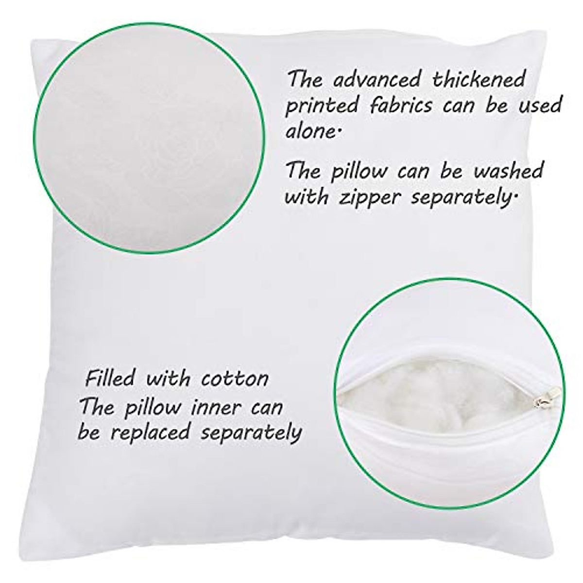 Customized Pillow with Picture Including Pillow Insertion Design for Your Own Photo Print Soft and Comfortable to Enjoy Deep Sleep (16''X 16'')