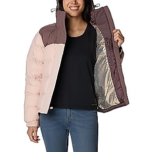 Columbia Women's Bulo Point II Down Jacket, Dusty Pink/Basalt Crinkle, Large