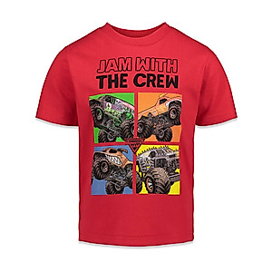 Monster Jam Little Boys 3 Pack Graphic T-Shirts Kids Black/Red/Grey 7