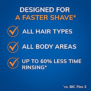 BIC EasyRinse Anti-Clogging Men's Disposable Razors for a Smoother Shave With Less Irritation*, Easy Rinse Shaving Razors With 4 Blades, 2 Count