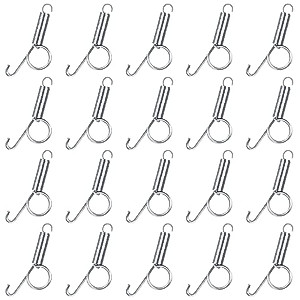 20 Pieces Spring Door Latch for Rabbit Cages Door Metal Finger Spring Latch Hook for Fixing Pet Wire Cage Rabbit Birds Bunny Rodents Guinea Pig Hamster Parrot Hedgehog Cage Door (2.87 x 0.9 Inch)