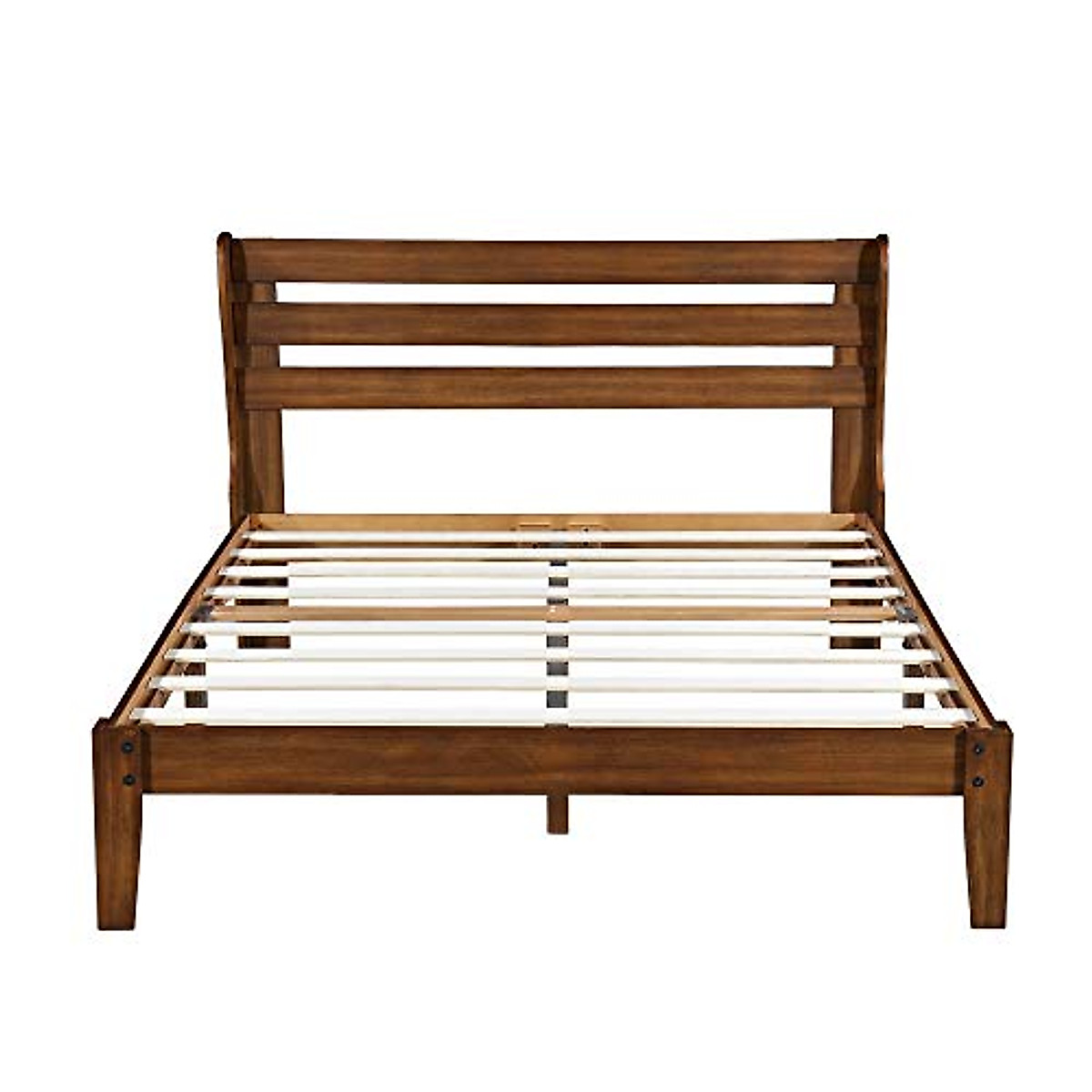 Olee Sleep Wood Platform Headboard Bed Frame, Full, Natural