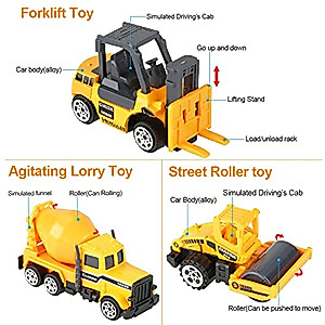 SPYMINNPOO Small Construction Toys,6PCS 1:64 Scale Alloy Plastic Engineering Car Truck Toy Mini Construction Vehicles Toys for Boys Mini Vehicle Constructio Model Kids Gift
