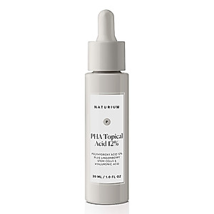 Naturium PHA Topical Acid 12%, Plus Lingonberry Stem Cells & Hyaluronic Acid, Anti-Aging Skin Treatment, 1.0 oz
