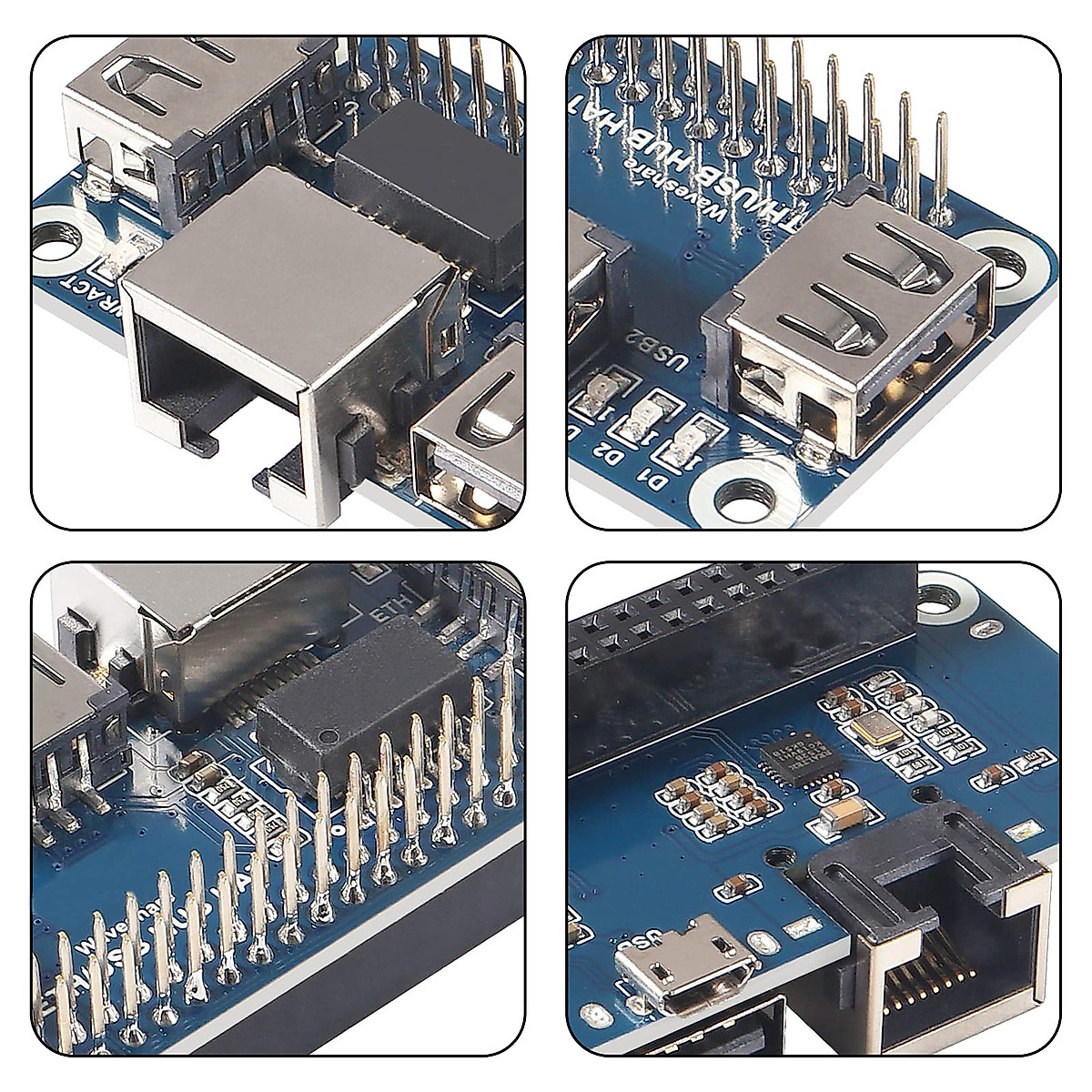 DORHEA Ethernet/USB HUB HAT Expansion Board USB to Ethernet RJ45 Network Port for Raspberry Pi 4 with Ethernet Port and USB Ports Compitable with Raspberry Pi 4/3B+/3B/Zero/Zero W/Zero WH/Zero 2W