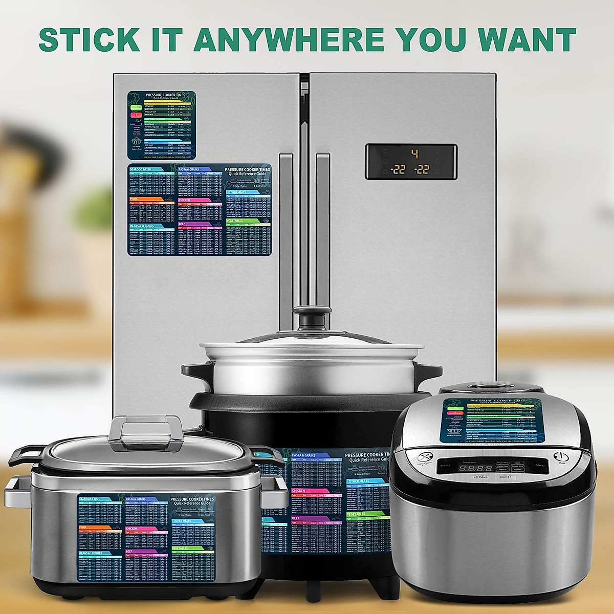 Instant Pot Cheat Sheet Magnet Set, Instapot Accessories, Cook Times Chart, Pressure Cooker Accessories Cook Times, Instant Pot Cheat Sheet Quick Reference Guide Instapot Times Cookbook Magnets