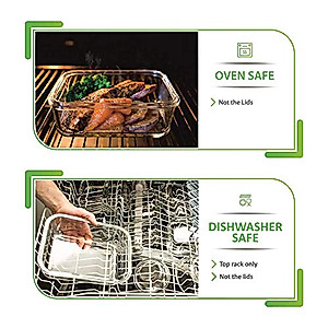 PrepNaturals 13-pack Glass Meal Prep Air Tight Containers with Custom Fit Lids - Glass Food Storage Containers - Microwave, Oven and Freezer Safe