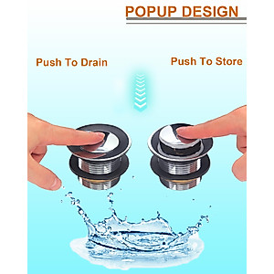 YEEREAD 1-7/8" Brass Bath Tub Drain Kit, Pop Up Tip Toe Touch Bathtub Shower Drain Shoe Stopper Replacement, Polished Chrome