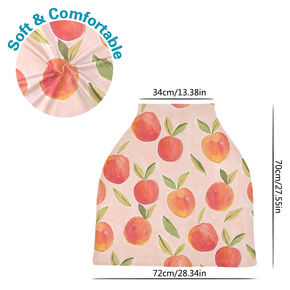 Nursing Cover Breastfeeding Scarf Peaches Painting- Baby Car Seat Covers, Stroller Cover, Carseat Canopy(9rh1b)