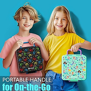 Fimibuke Bento Box for Kids with Thermos, 60OZ Bento Lunch Box Container with Leakproof 8OZ Insulated Food Jar, 3-4 Compartments, Sauce Jar, Utensils for Teens Toddler Adult, BPA-Free, Dishwasher Safe