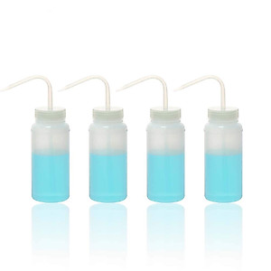 ULAB Scientific Safety Wash Bottle Set, Narrow-Mouth and Wide-Mouth, Vol.250ml 500ml, Pack of 4, UWB1008