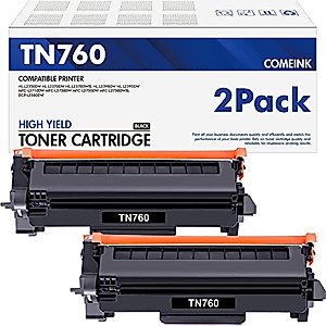 TN760 TN-760 TN730 Toner Cartridge: 2 Pack High Yield Black Compatible TN 760 TN-730 Toner Cartridge for MFC-L2710DW HL-L2395DW DCP-L2550DW HL-L2350DW MFC-L2750DW HL-L2395DW Printer