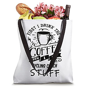 Cycling Coach Coffee Quote Funny Black Tote Bag