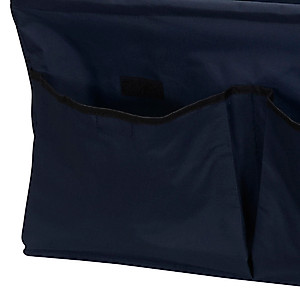 Household Essentials Blue Krush Canvas Utility Tote with Pockets | Reusable Grocery Bag Black Trim