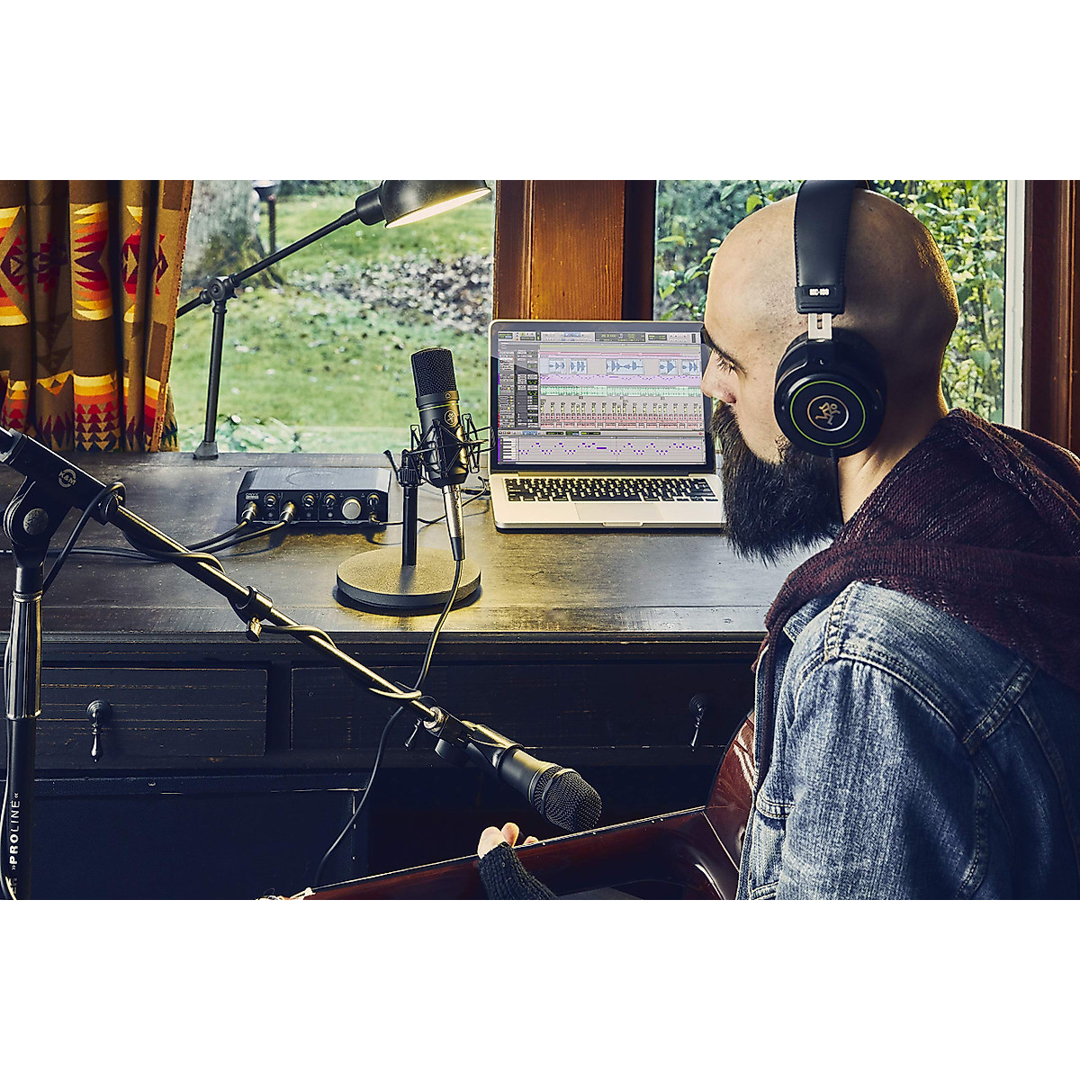 Mackie Producer Bundle with Onyx Producer interface, EM89D dynamic mic, EM91C condenser mic and MC-100 headphones.