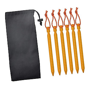 Harilla Three Sided High Strength Aluminum Alloy Tent Stake, Yellow