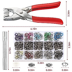 Metal Snap Button Fasteners Kit DIY Crafting Tool with Pliers Press Tool Kit for Clothing Sewing