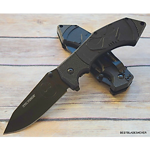 8.5 Inch Tactical Rescue Stainless Steel Open Folding Pocket Knife With Clip Outdoor Survival Hunting Knife for Camping by Survival Steel