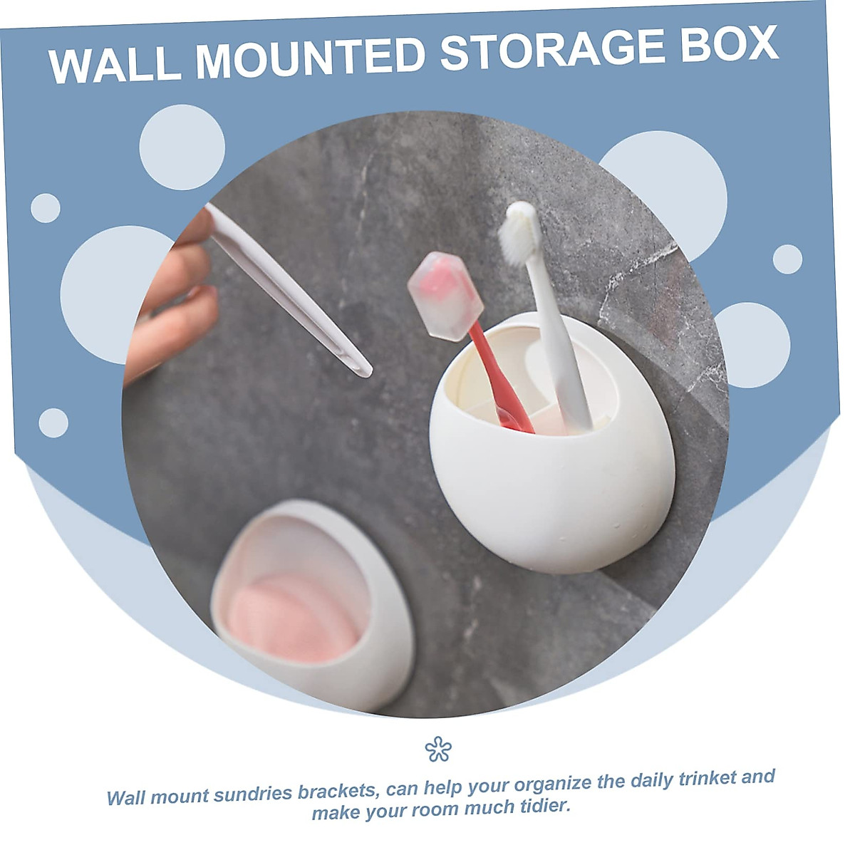 STOBAZA 5pcs Box Wall-Mounted Storage Box Floating Remote Holder Phone Holders Phone Holder Stand Wall Mount Phone Bracket Charger Holder Cabinet Office White Pp