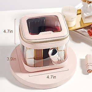 BEGIN MAGIC Clear Makeup Case Small Cosmetic Bag Lipstick Organizer Bag Waterproof Portable Transparent Storage Makeup Train Case Toiletry Bag