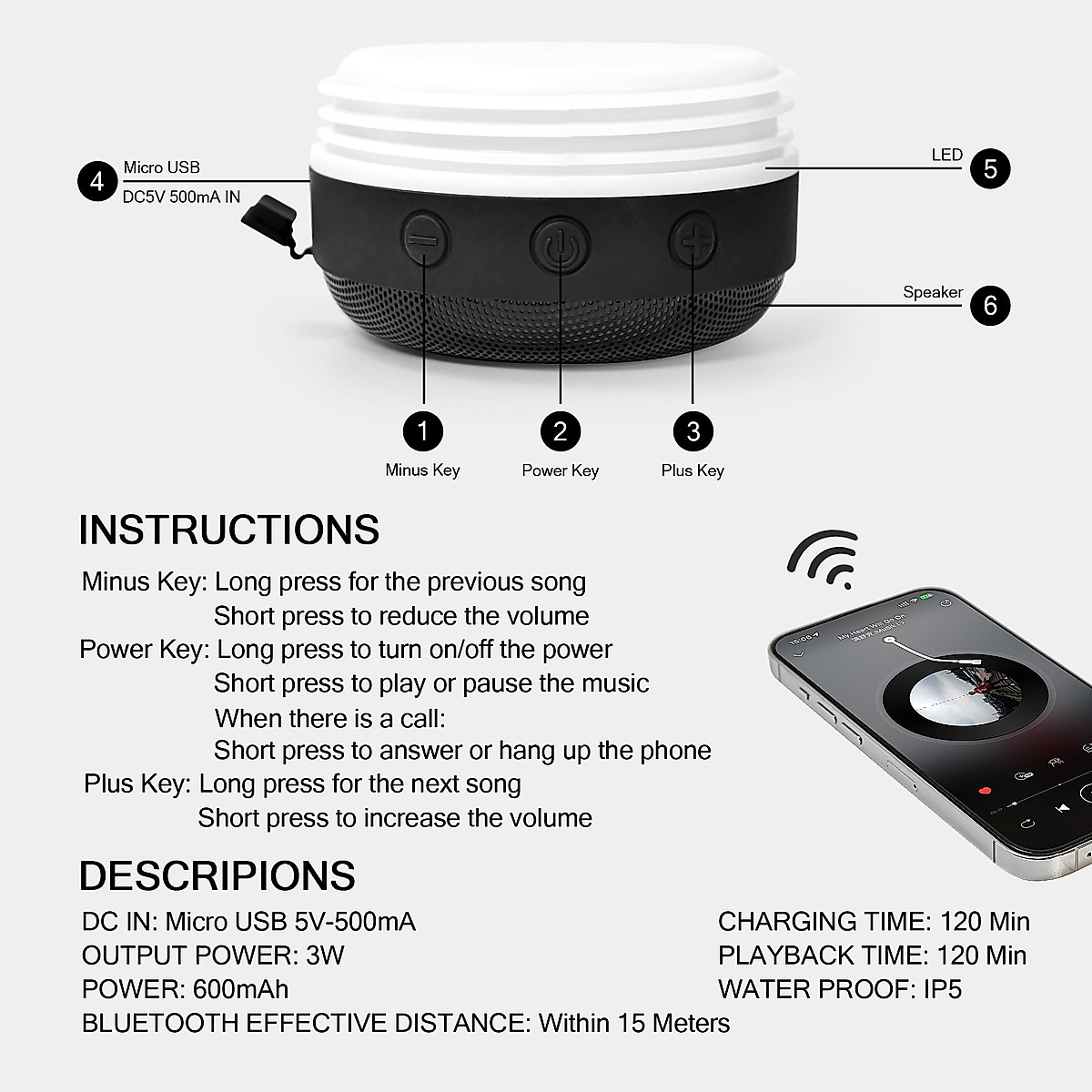 sweet grain Sublimation Speaker Tumblers 20 oz(4Pack) - Music Speaker Tumblers with Lids and Straws, Skinny Straight Sublimation Tumblers with Speaker & USB Charging Cables for DIY Gift - Black