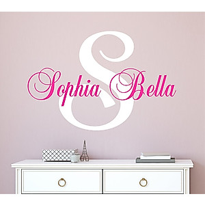 Nursery Custom Name Wall Decal Sticker, 16" W by 12" H, Girl Name Wall Decal, Girls Name, Wall Decor, Personalized, Girls Name Decor, Girls Nursery, Girls Bedroom, Plus Free White Hello Door Decal