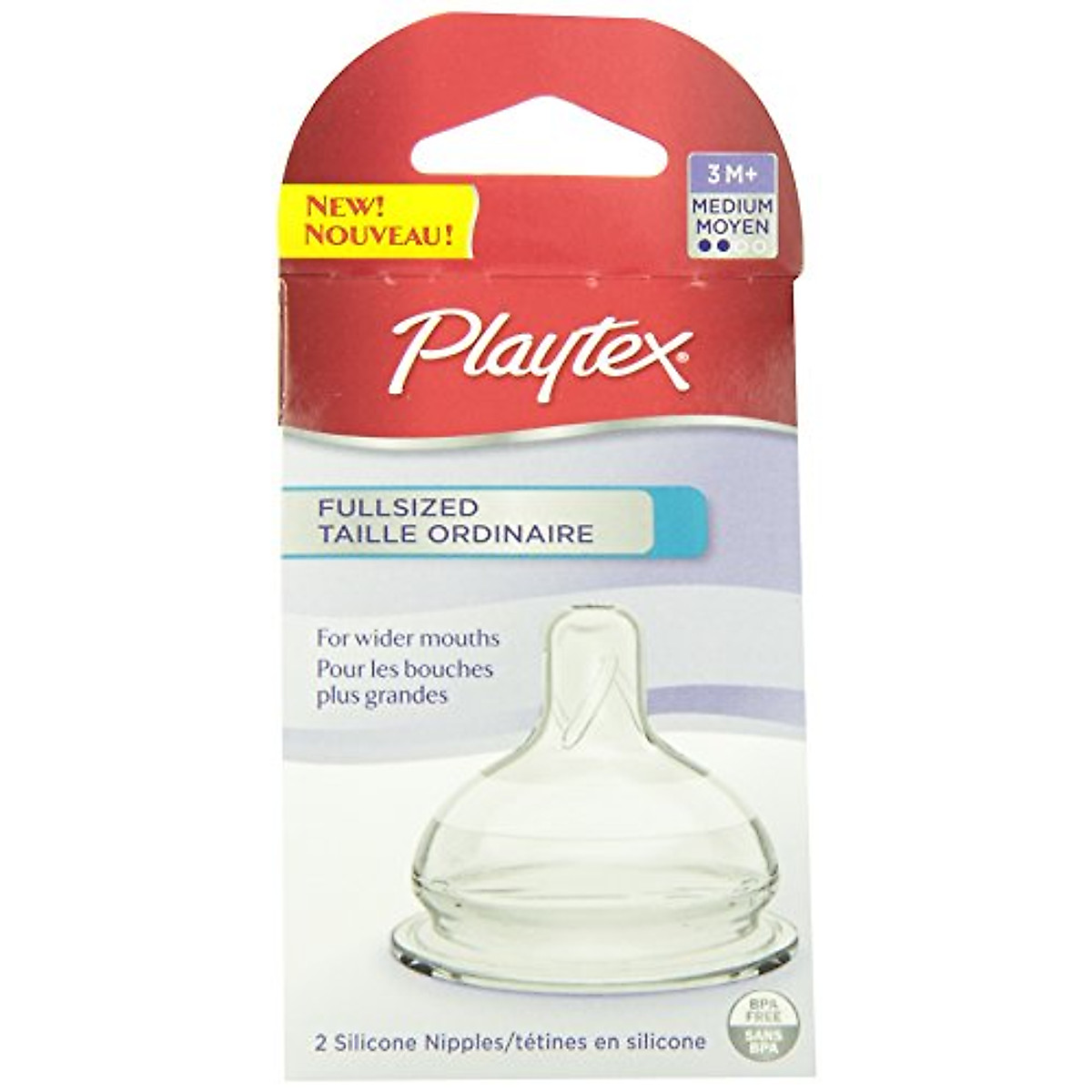 Playtex Angled Nipple, Fast Flow, 2-Count