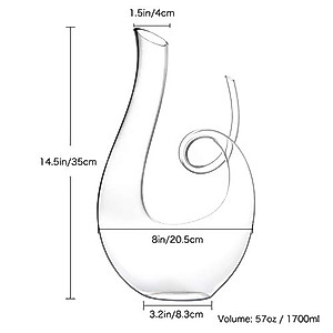 Wine Decanters by NUTRIUPS, Decanters for Wine, Wine Decanters and Carafes, Swan Wine Decanter, Swan Decanter for Wine, Lead-free Red Wine Decanters, 1.7L, Clear
