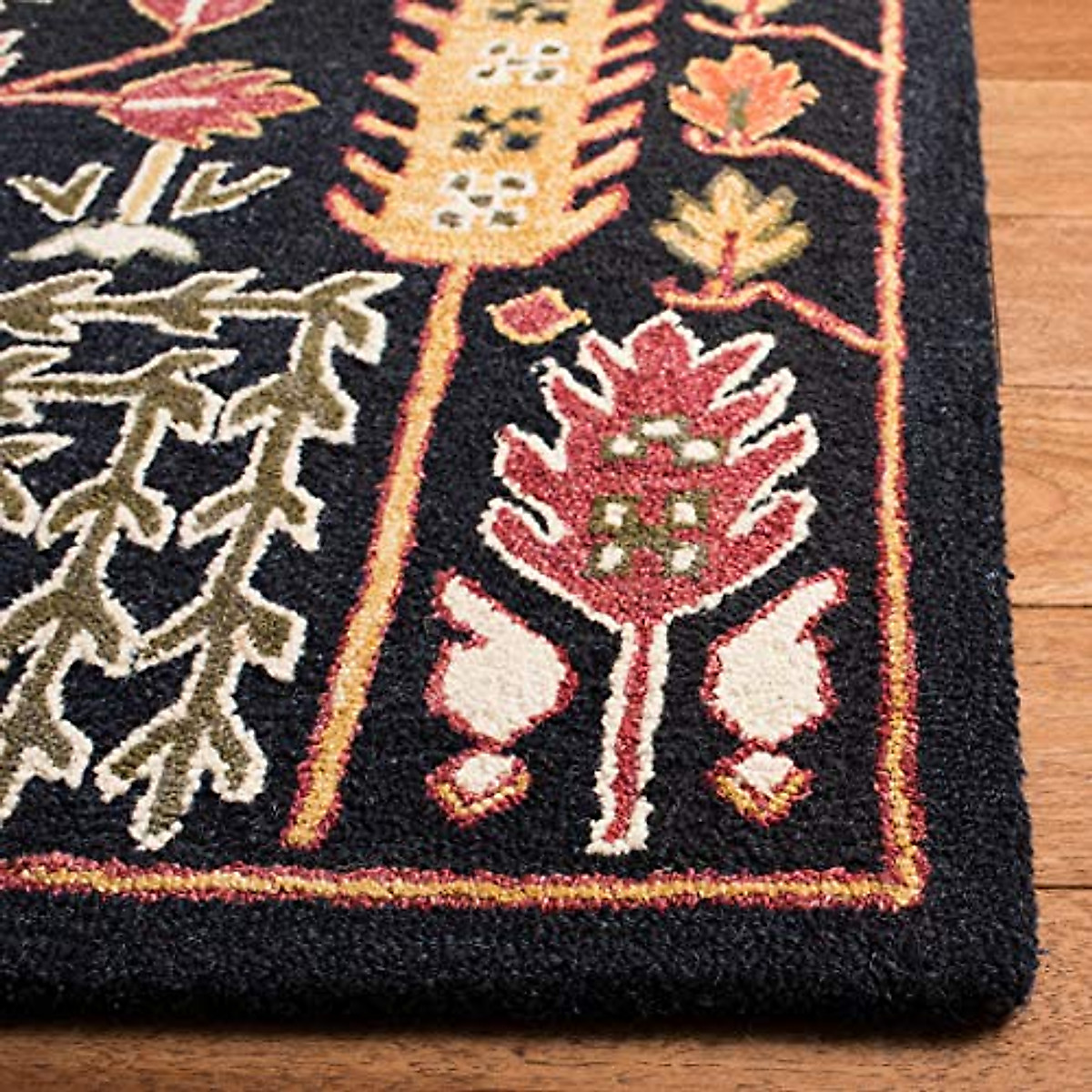 SAFAVIEH Aspen Collection Accent Rug - 2' x 3', Black & Red, Handmade Boho Wool, Ideal for High Traffic Areas in Entryway, Living Room, Bedroom (APN522Z)