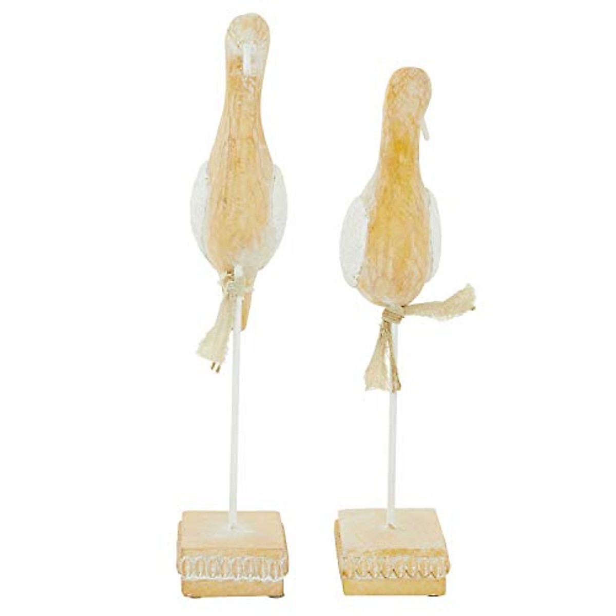 Deco 79 Set of 2 Brown Resin Coastal Bird Sculpture 9 x 6 Inches