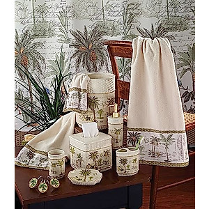 Avanti Linens - Tumbler, Multipurpose Organizer, Tropical Inspired Bathroom Accessories (Colony Palm Collection)