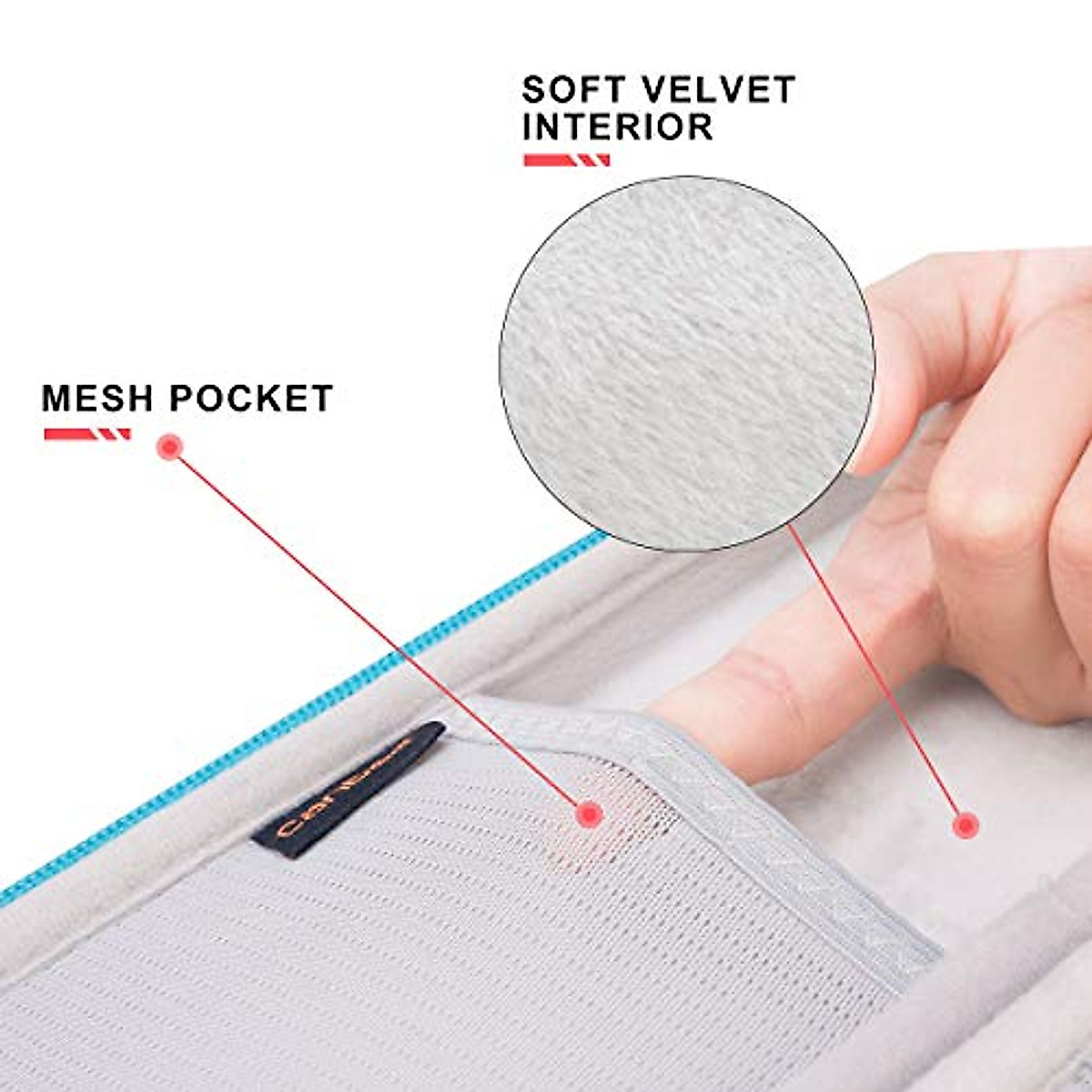 Canboc Hard Carrying Case Compatible with Razer Kishi V2 Mobile Gaming Controller, Portable Gaming Travel Case, Protective case, Mesh Pocket for SD card, USB Cable and Other Accessories, Turquoise