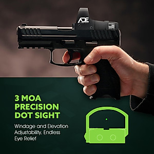 Ade Advanced Optics Mini RD3-006x Green Dot Reflex Sight for Ruger SR22 Pistol Mounting Plate That Replace Rear Sight