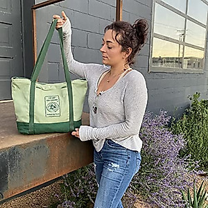 Hemp Go Green 100% Hemp Canvas Washable Heavy-Duty Zippered Tote Bag - Every Day Carry Tote Bag