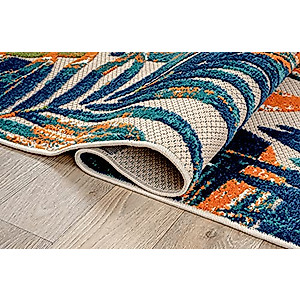 Rugshop Tropical Floral Leaves Indoor/Outdoor Area Rug 5' x 7' Multi