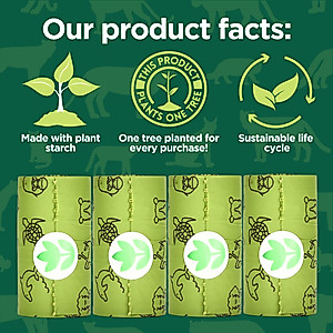 The Original Poop Bags® OK Compost Certified Compostable Dog Waste Bags - Supports Jane Goodall Institute - You Buy, We Donate - Dog Bags For Poop, Doggy Poop Bags Refills, Unscented