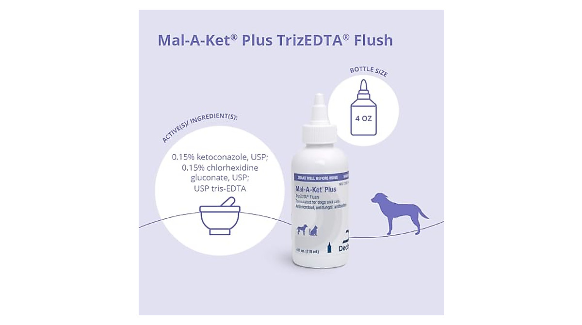 Mal-A-Ket Plus TrizEDTA Flush for Pets - Safe Ear & Skin Care