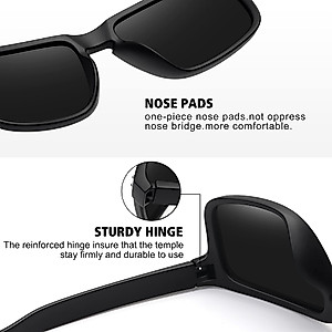 MEETSUN Polarized Sunglasses for Men Women Sports Driving Fishing Glasses UV400 Protection Black Frame-Gray Lens