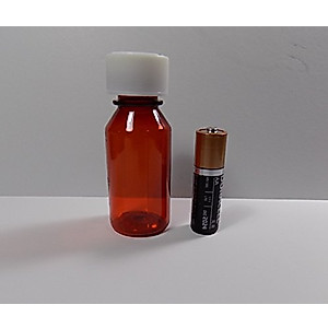 Graduated Ovals 1 Ounce Plastic Amber Medicine-Travel RX Bottles w/Caps-Perfect for Travel-Very Strong Sidewall and Secure-10 Pack-Pharmaceutical Grade Product